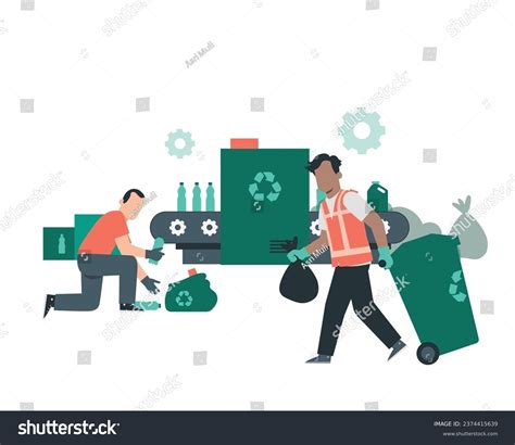 Garbage Sorting Recycling Concept Flat Style Stock Vector Royalty Free 2374415639 Shutterstock