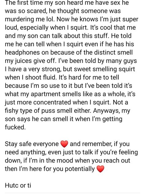 the first time my son heard me have sex he was so scared he thought