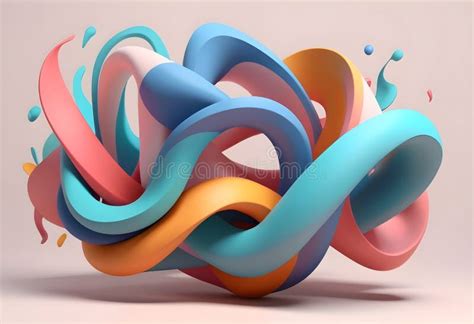 Dazzling Amorphous 3d Structures In A Prismatic Color Scheme Stock Illustration Illustration