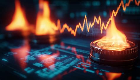 Natural Gas Price Increase Concept Featuring Gas Burners And Stock