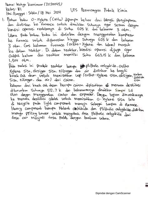 Wahyu Kurniawan 21120045 R1 Uts Perancangan Pabrik Kimia Pdf