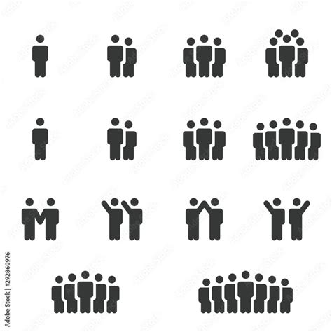 People Icons Line Work Group Team Vector Stock Vector Adobe Stock