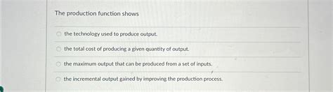 Solved The Production Function Showsqthe Technology Used To