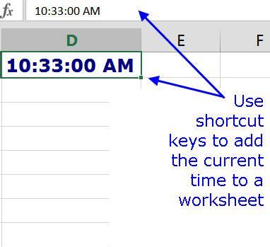 Add The Current Date Time In Excel Using Shortcut Keys