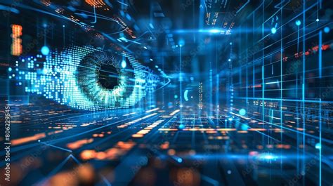 Business With Technology Concepts Of Surveillance And Security Scanning Of Digital Program