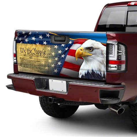 Patriotic Eagle God Bless America Truck Tailgate Decal Sticker Wrap