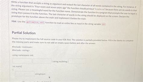 Solved Write A Function That Accepts A String As Argument