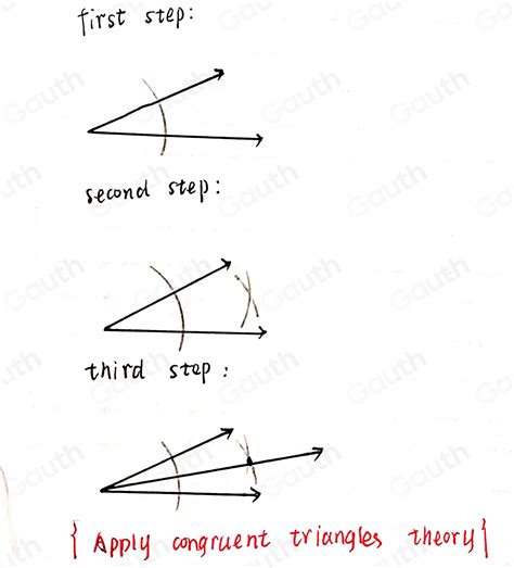 Solved Which Diagram Shows The First Step In Constructing The Angle Bisector Using A Compass