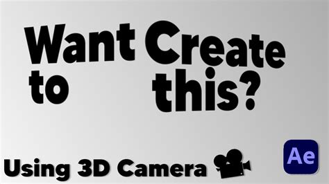 After Effects Smooth Text Animation Using 3d Camera 🎥 Youtube