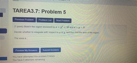 Solved Tarea37 Problem 5 Previous Problem Problem List