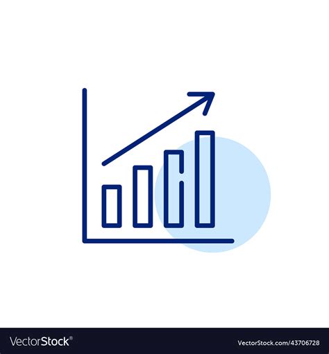 Growing Bar Chart Pixel Perfect Editable Stroke Vector Image