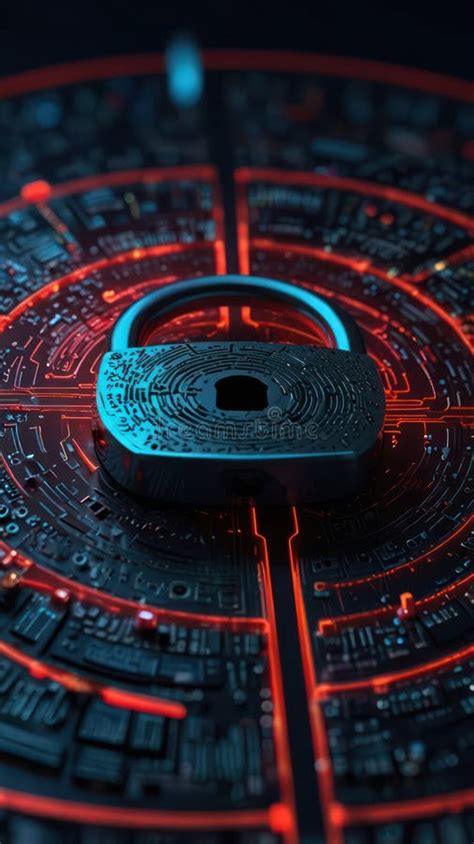 Digital Lock Symbolizing Cybersecurity And Data Encryption Stock Illustration Illustration Of
