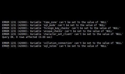Solutions Error 1231 42000 Cant Be Set To The Value Of ‘null Pc Mind