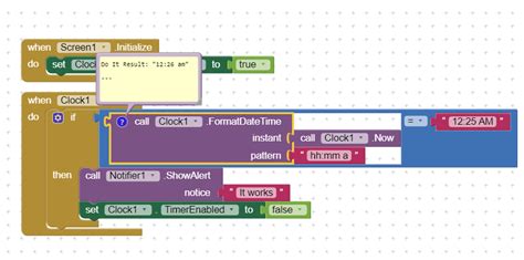 call procedure at specific time mit app inventor help mit app