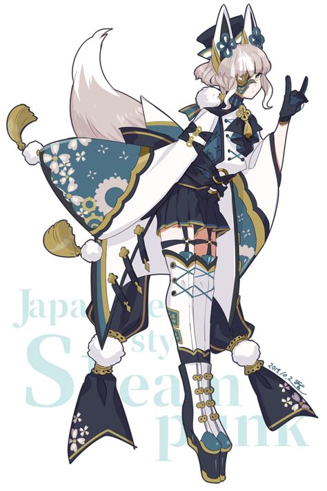 オリジナル 和風×スチームパンク まっちょこのイラスト Pixiv キュートなスケッチ キャラクターデザインの参照 キャラクターデザイン