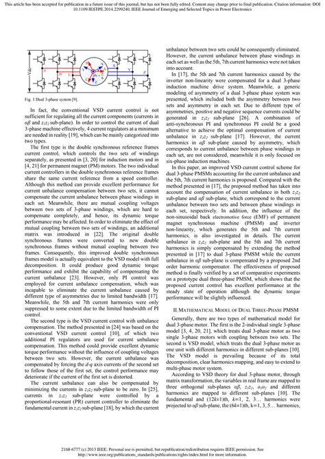 Solution Current Control For Dual Three Phase Permanent Magnet