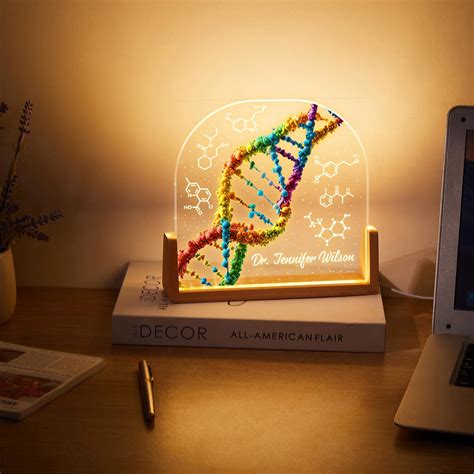 Personalized Dna Science Desk Sign Biology Science Nurse Doctor