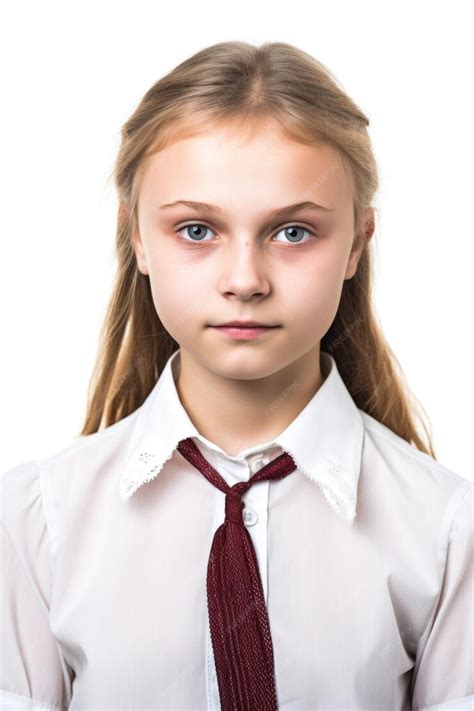 Premium Ai Image A Portrait Of An Innocent Young School Girl Isolated