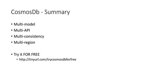 CosmosDb For Beginners PPT