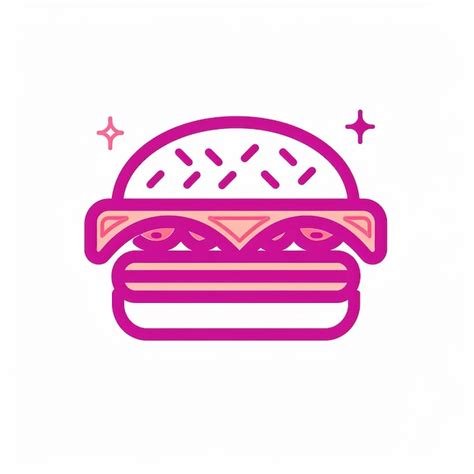 Premium Photo A Burger With A Pink And Purple Logo That Says Burger