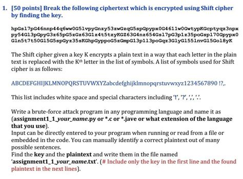 solved [50 points] break the following ciphertext which is