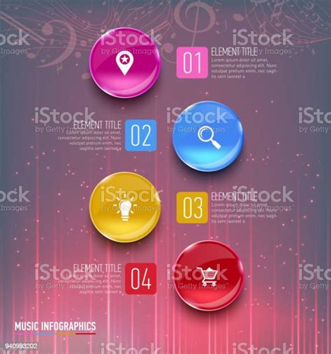 인포 그래픽입니다 음악 개념입니다 현실적인 유리 배너입니다 벡터 일러스트 레이 션 개념에 대한 스톡 벡터 아트 및 기타 이미지 개념 개발 기업 비즈니스 Istock