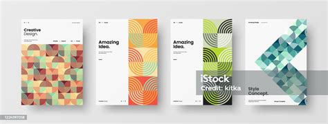 회사 Id 브로셔 템플릿 컬렉션입니다 비즈니스 프리젠 테이션 벡터 A4 수직 방향 전면 페이지 모형 세트 기업 보고서 커버 추상 기하학적 일러스트 디자인 레이아웃 번들 0