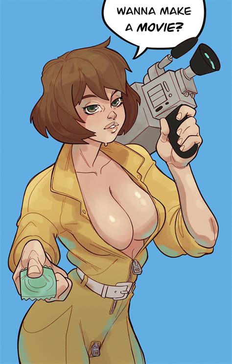 Rule 34 1girls April Oneil April Oneil Tmnt 1987 Asking Big Breasts Braless Breasts Camera