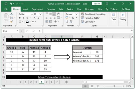 Rumus Excel Sum Fungsi Syntax Argumen Contoh Dan Cara Menggunakan Adhwebsite Blog Rumus