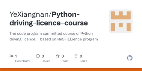 Github Yexiangnanpython Driving Licence Course The Code Program