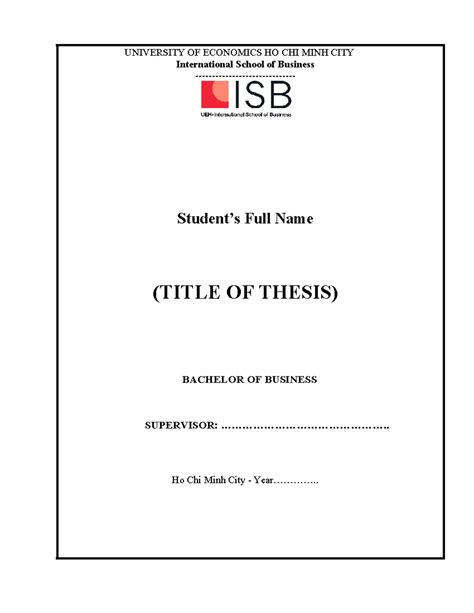Bachelor Thesis Cover Object Oriented Programming University Of Economics Ho Chi Minh City