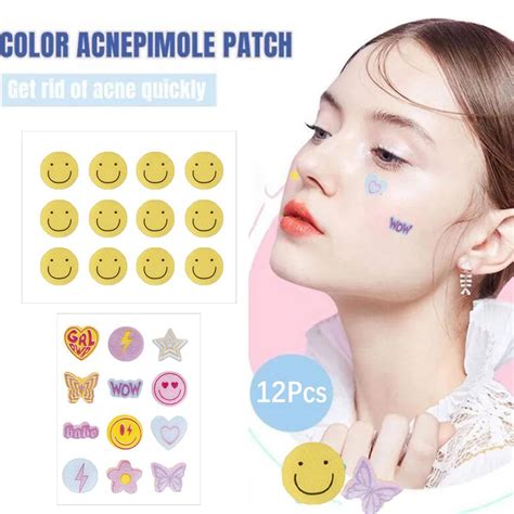 12pcssheet Ance Care Patch Mix Color Acne Removal Pimple Patch