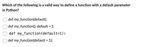 Solved Which Of The Following Is A Valid Way To Define A