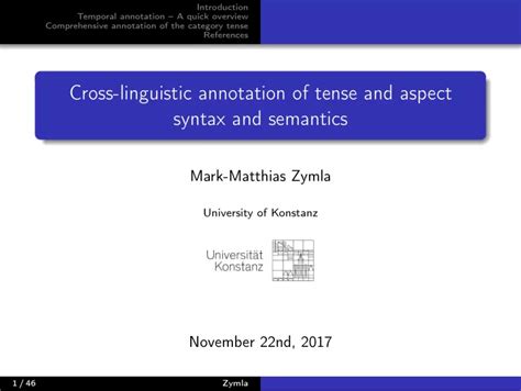 [ppt] Cross Linguistic Annotation Of Tense And Aspect Syntax And Semantics Powerpoint