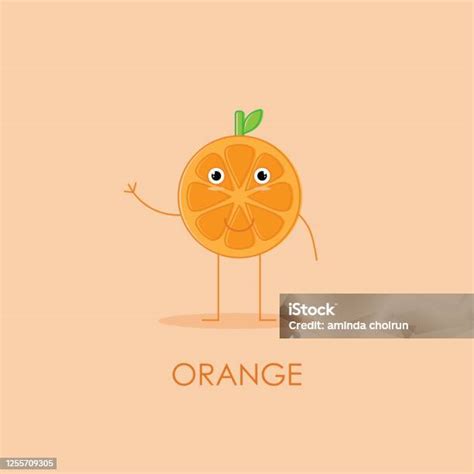 플랫 스타일 디자인 벡터 일러스트와 오렌지 문자 아이콘 가공의 인물에 대한 스톡 벡터 아트 및 기타 이미지 가공의 인물