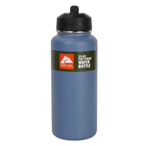 Ozark Trail 32 Oz Stainless Steel Flip Straw Water Bottle Indigo