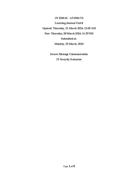 Cs 2204 01 Ay2024 T3 Learning Journal Unit 8 Cs 2204 01 Ay2024 T