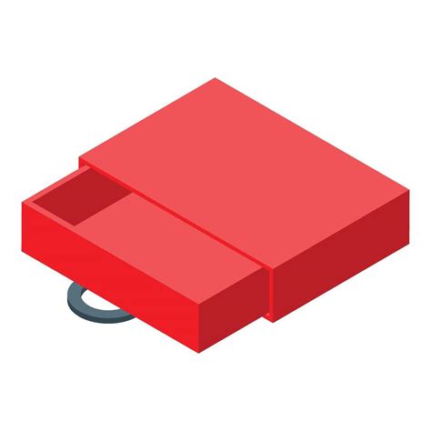 Red Open Matchbox With Empty Drawer Isometric View 55190078 Vector Art At Vecteezy