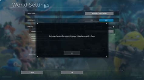 Palworld Errors OnCreateSessionComplete Delegate