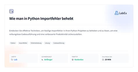 Wie Man In Python Importfehler Behebt Labex
