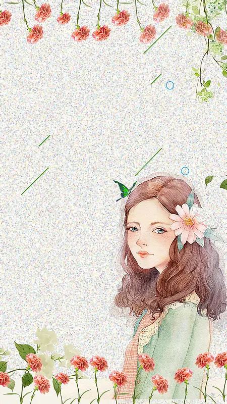 小女孩花朵底纹背景背景图片素材下载图片编号yngmgxkb 免抠素材网