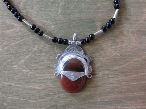 Колье "Скарабей Туареги" африканские бусы,серебро в интернет-магазине ...