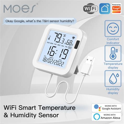 wifi smart temperature and humidity sensor with lcd screen infrared