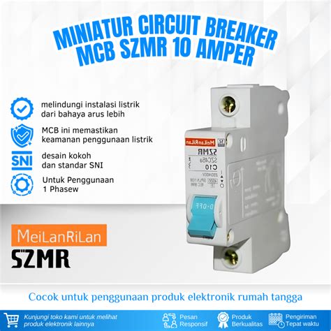 Jual Mcb 10a Szmr Mcb 10 Ampere Saklar Listrik 1 Phase Mcb Szmr 10a