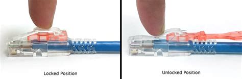 Rj45 Cat6 Patch Cable Custom Locking Style Boot Red