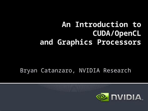 Pptx An Introduction To Cudaopencl And Graphics Processors Dokumen