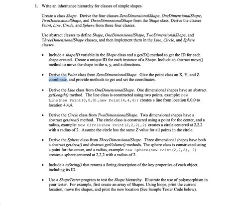 Solved 1 Write An Inheritance Hierarchy For Classes Of