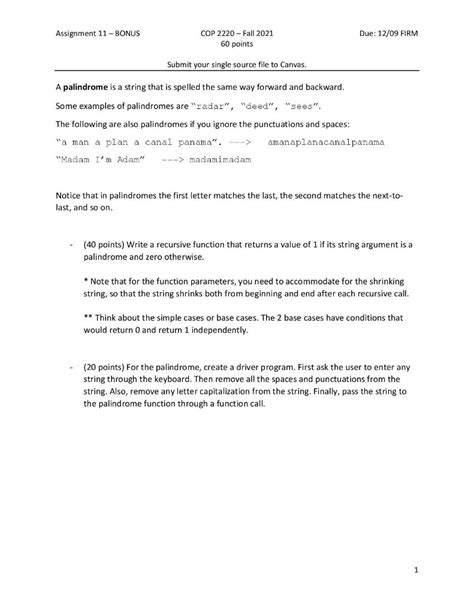 Solved Assignment 11 Bonus Cop 2220 Fall 2021 60 Points