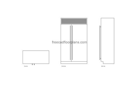 48 Inch Refrigerator Autocad Block Free Cad Floor Plans