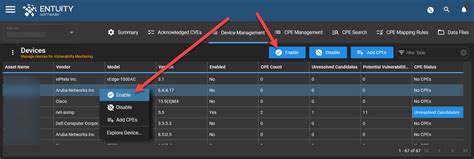 Vulnerability Monitoring Device Management Entuity